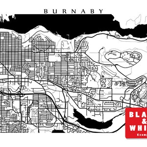 Burnaby Map Print, British Columbia Home Decor - BC Poster - Burnaby BC ...