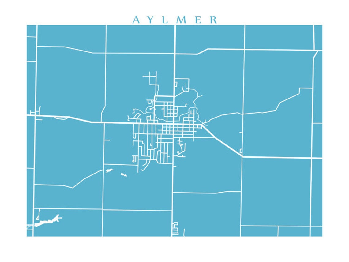 Aylmer, ON Map Print - Ontario Poster Art - Etsy