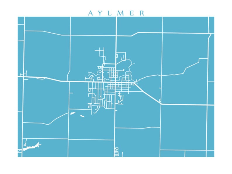 Aylmer, ON Map Print - Ontario Poster Art - Etsy