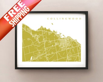 Meaford Map Print Ontario Art Canada Poster | Etsy