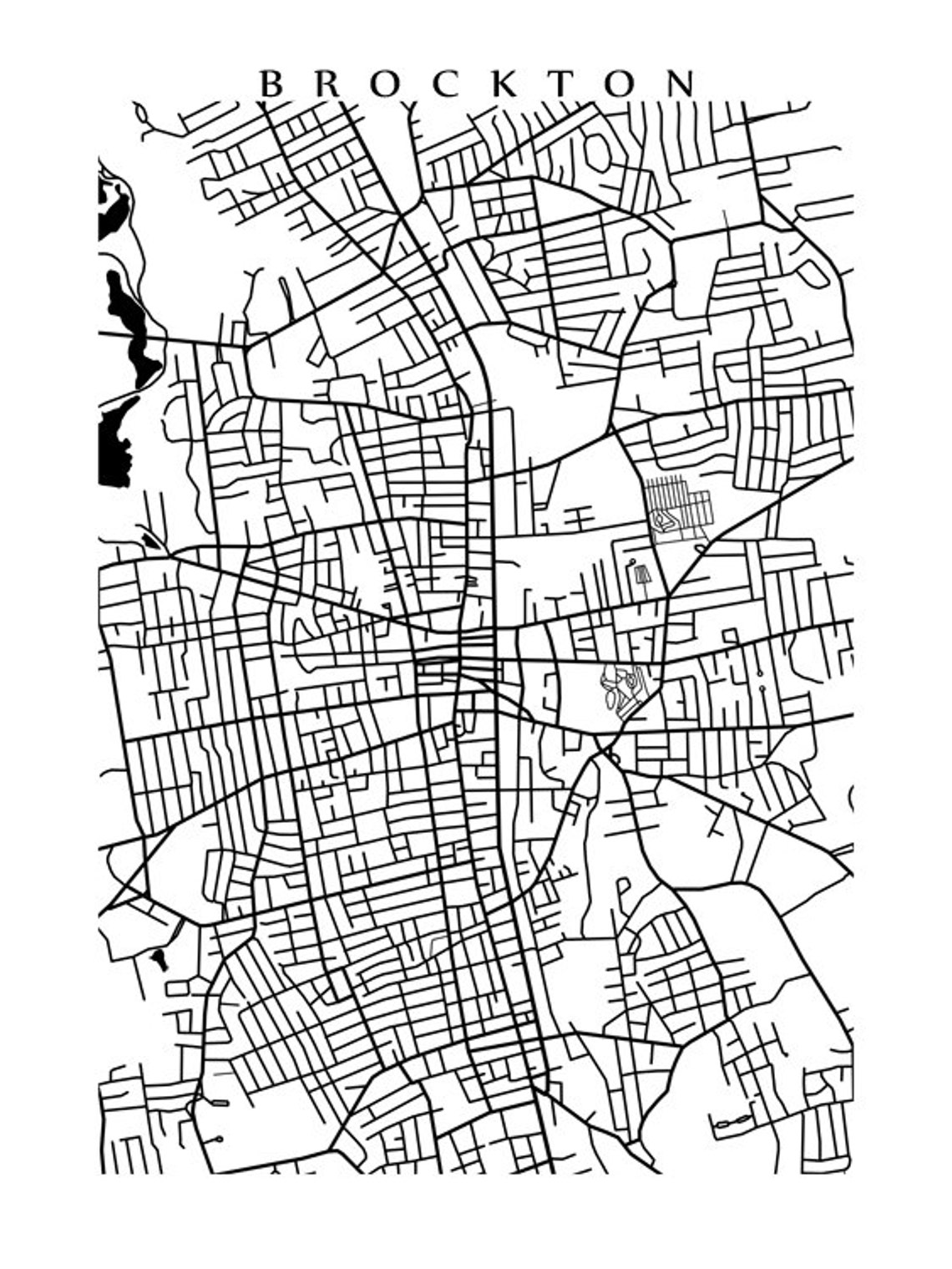 Brockton Map Print - Massachusetts - Etsy
