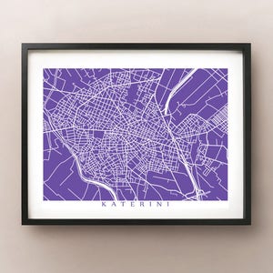Katerini, Greece Map Print - Κατερίνη - Etsy