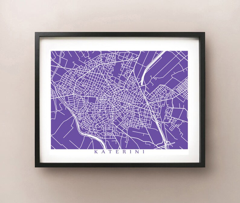 Katerini Greece Map Print Κατερίνη - Etsy