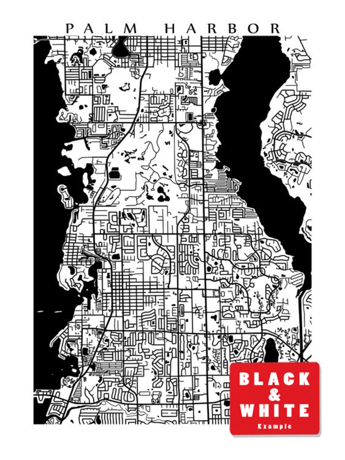 Palm Harbor Map Print Florida Poster - Etsy