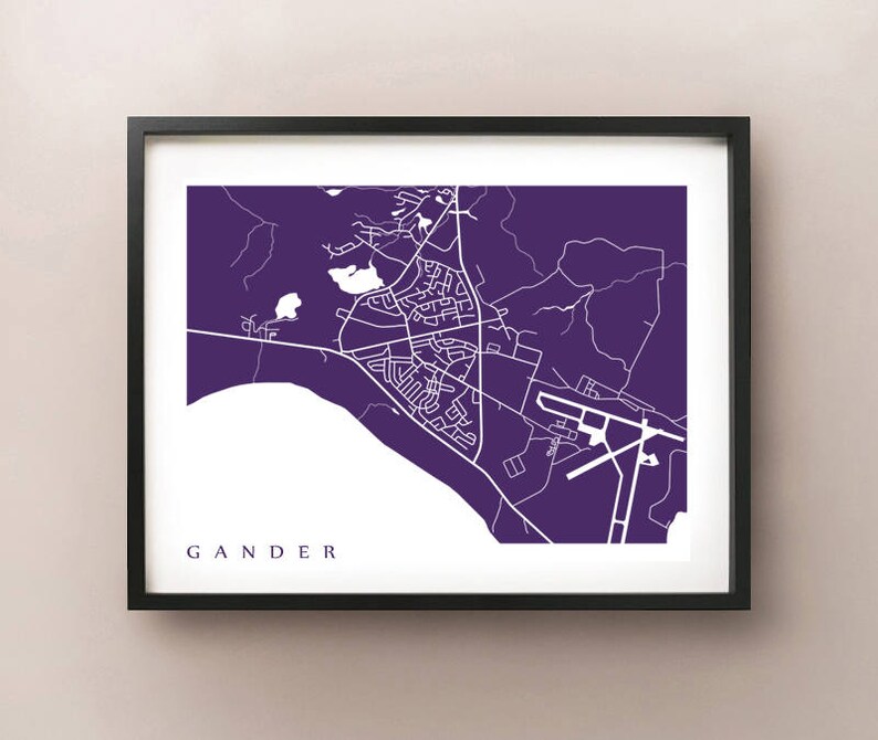 Gander Map Newfoundland Poster | Etsy