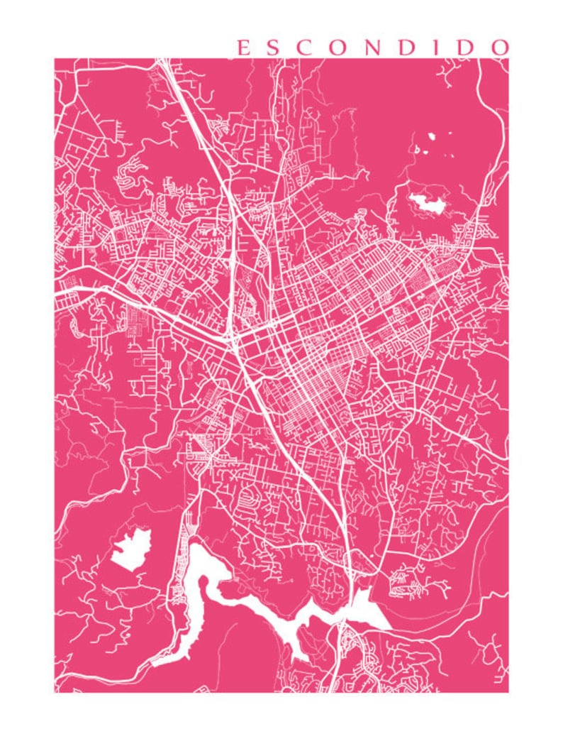 Escondido Map California Poster Print - Etsy