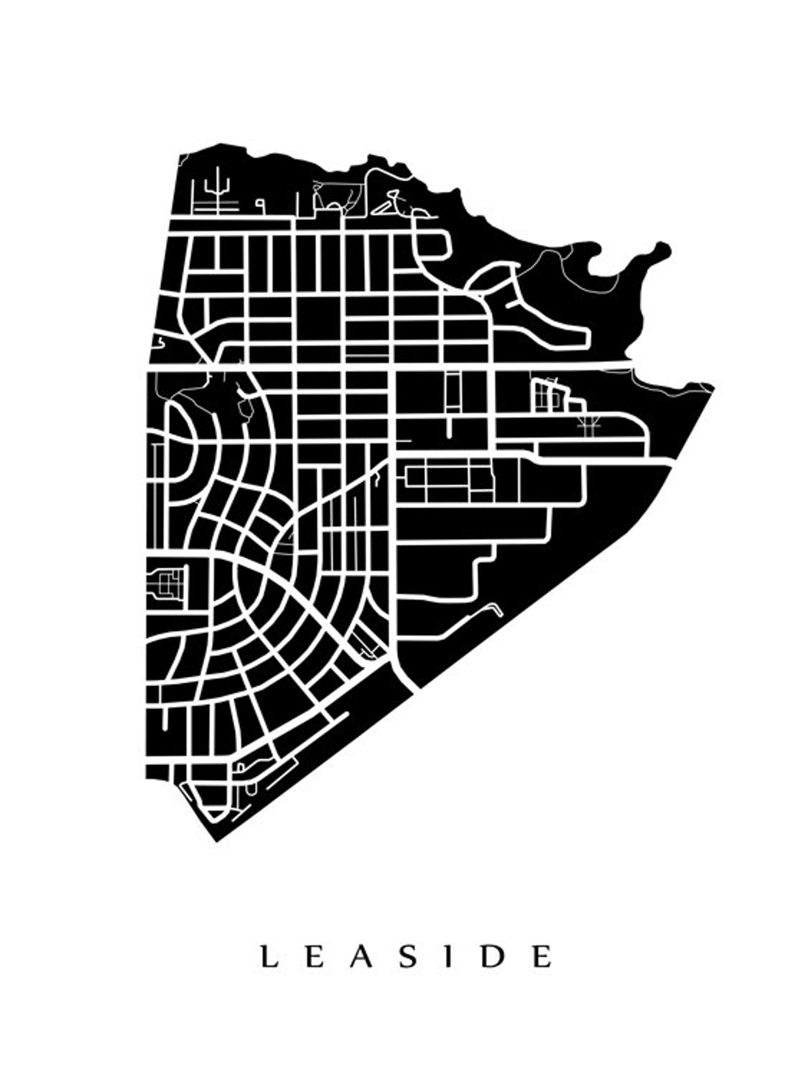 Leaside Map Toronto Neighbourhood Art Print - Etsy