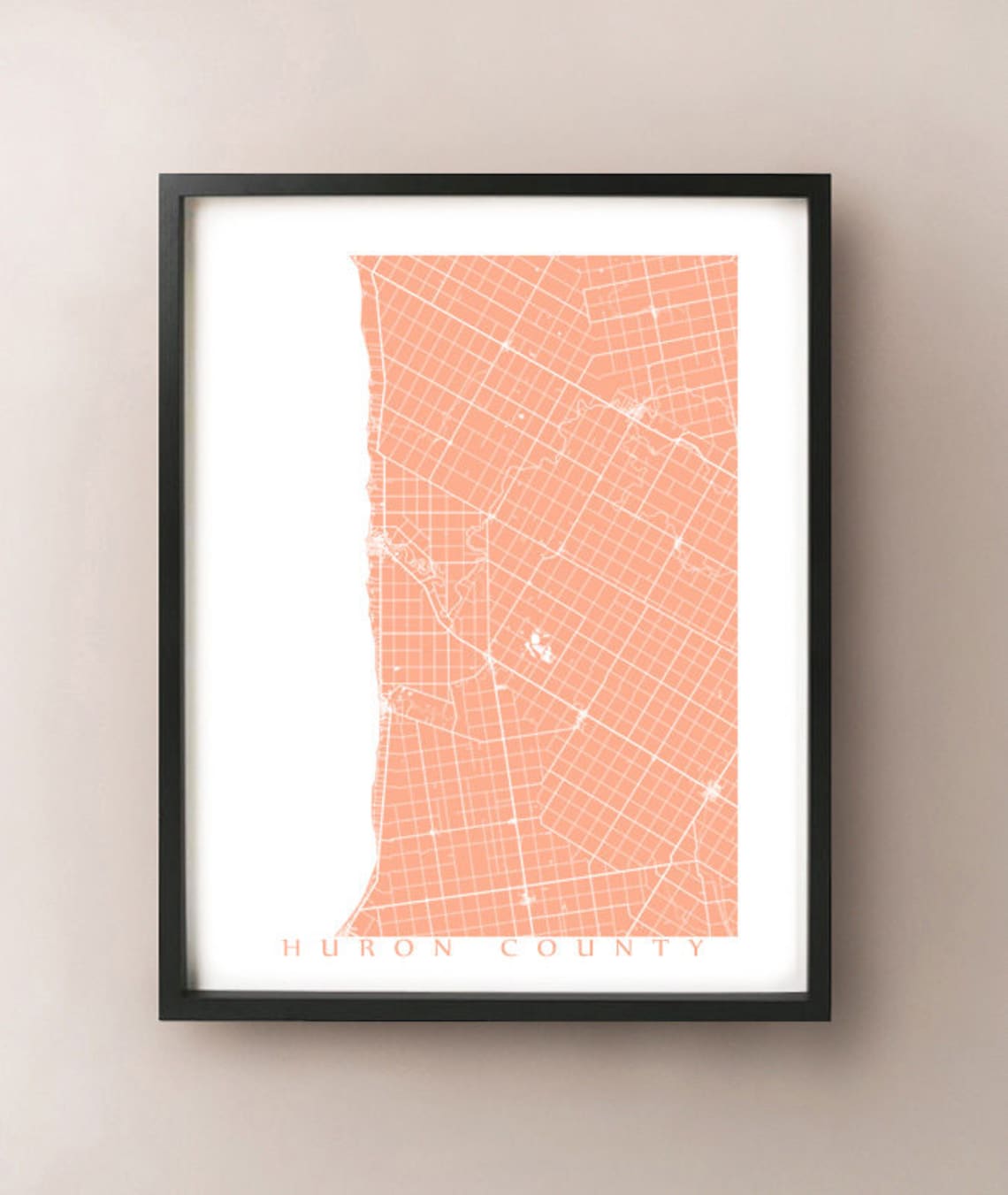 Huron County ON Map Ontario Lake Huron Print | Etsy