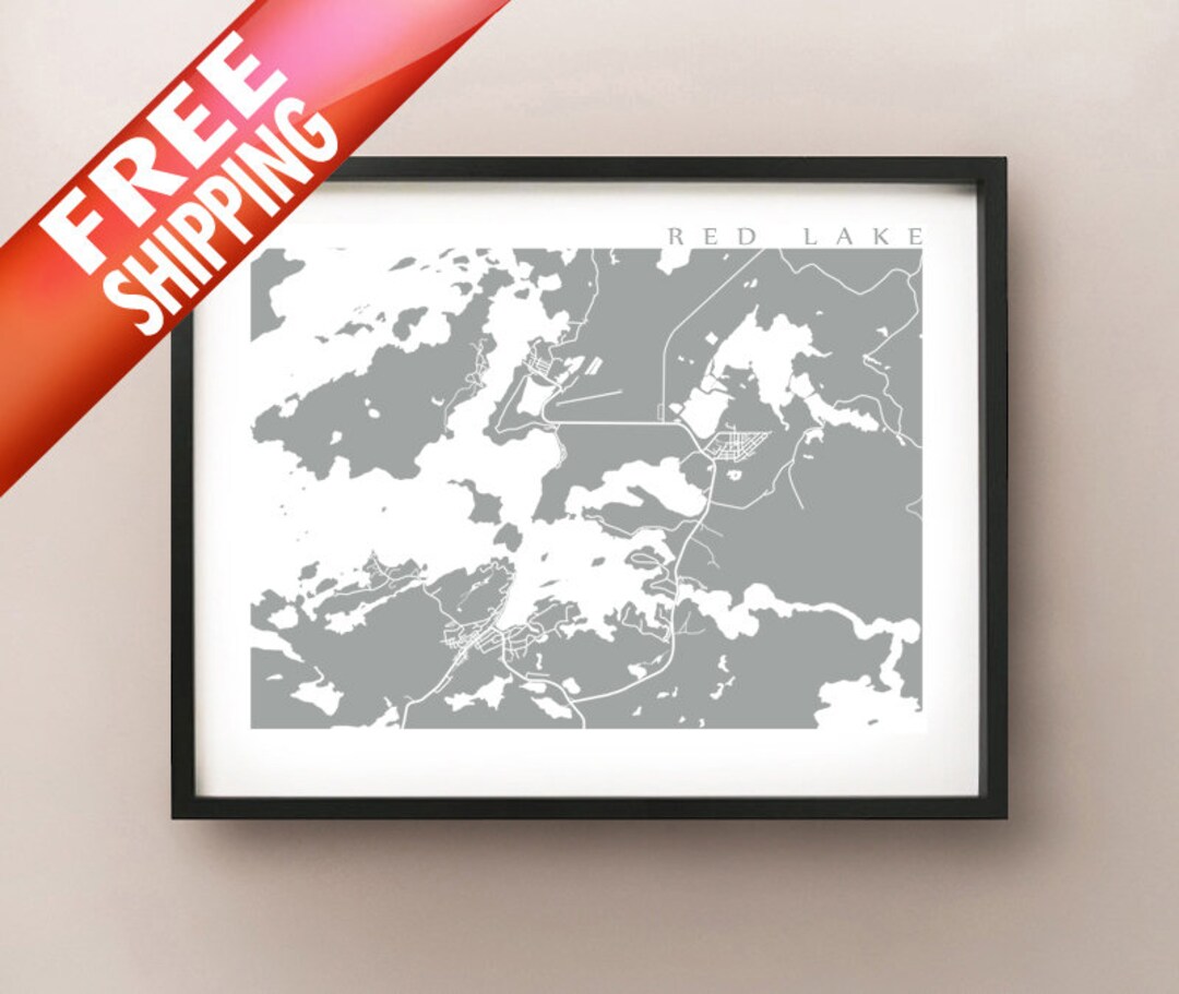 Red Lake, Northern Ontario Map Print - Etsy