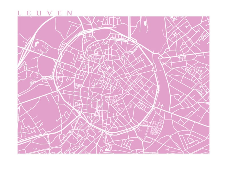 Leuven Map Print Louvain Belgium Poster - Etsy