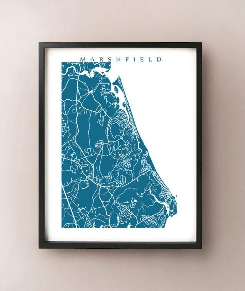 Marshfield MA Map Print Massachusetts Poster | Etsy