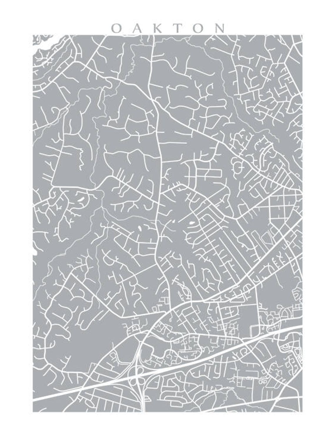 Oakton VA Map Print Virginia Poster | Etsy