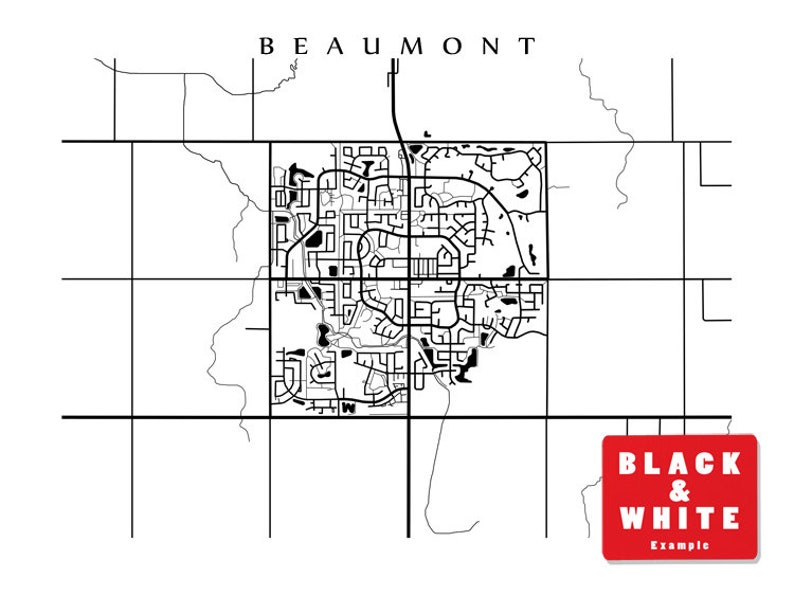 Beaumont AB Map Print Alberta Poster Modern Home Decor - Etsy