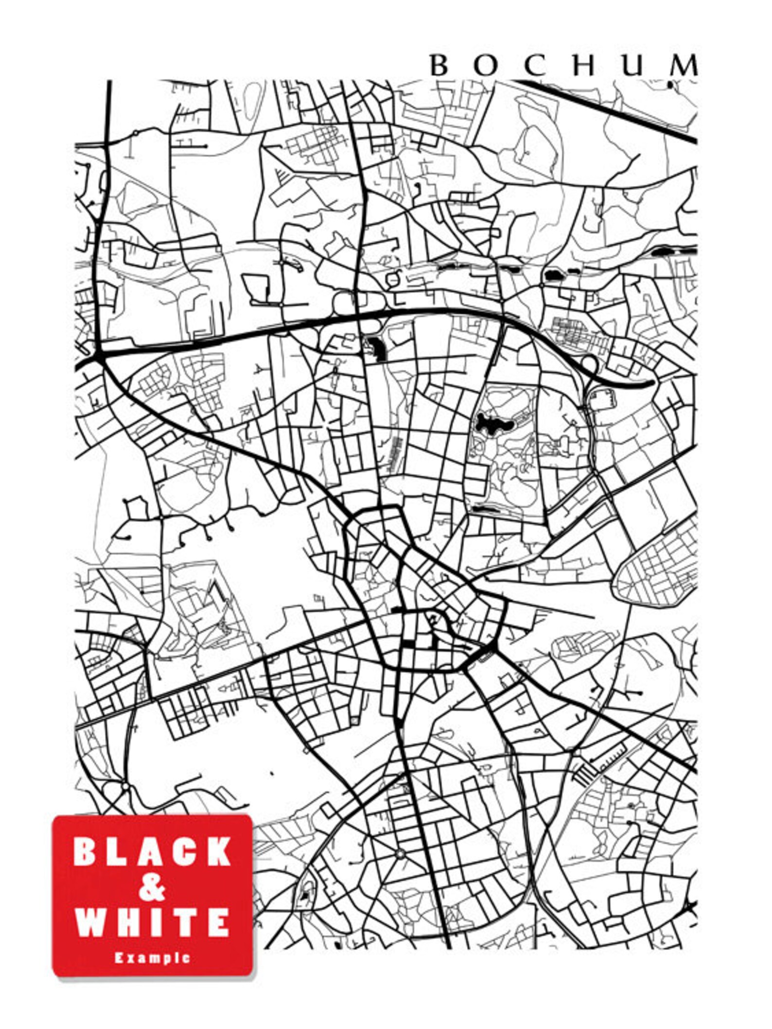 Bochum Map Germany Poster Print Bochum Karte - Etsy UK