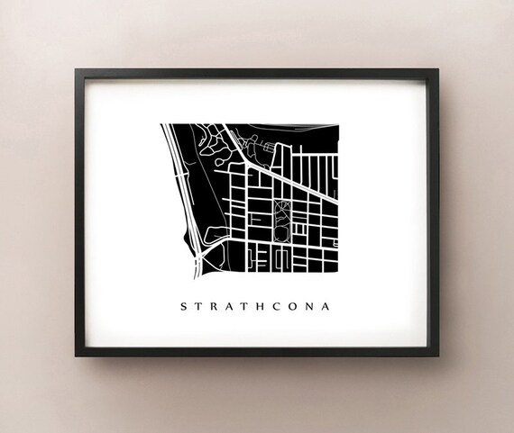 Strathcona Map Hamilton Neighbourhood Art Print | Etsy