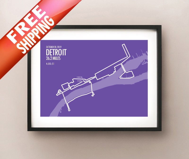 Detroit Marathon Print 2019 | Etsy