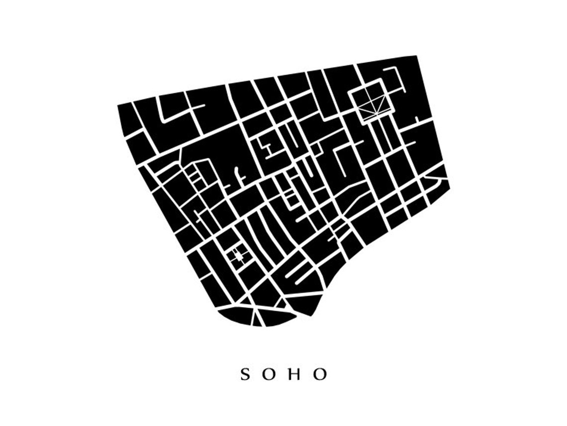 Soho Map London England Neighbourhood Art Print - Etsy