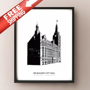 Milwaukee City Hall - Ink Drawing Print - Milwaukee, WI - Etsy