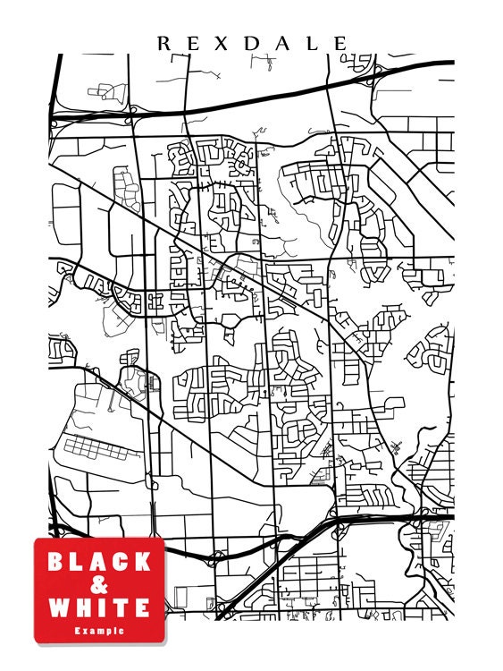 Rexdale Map Print - Toronto Poster - Etsy Canada