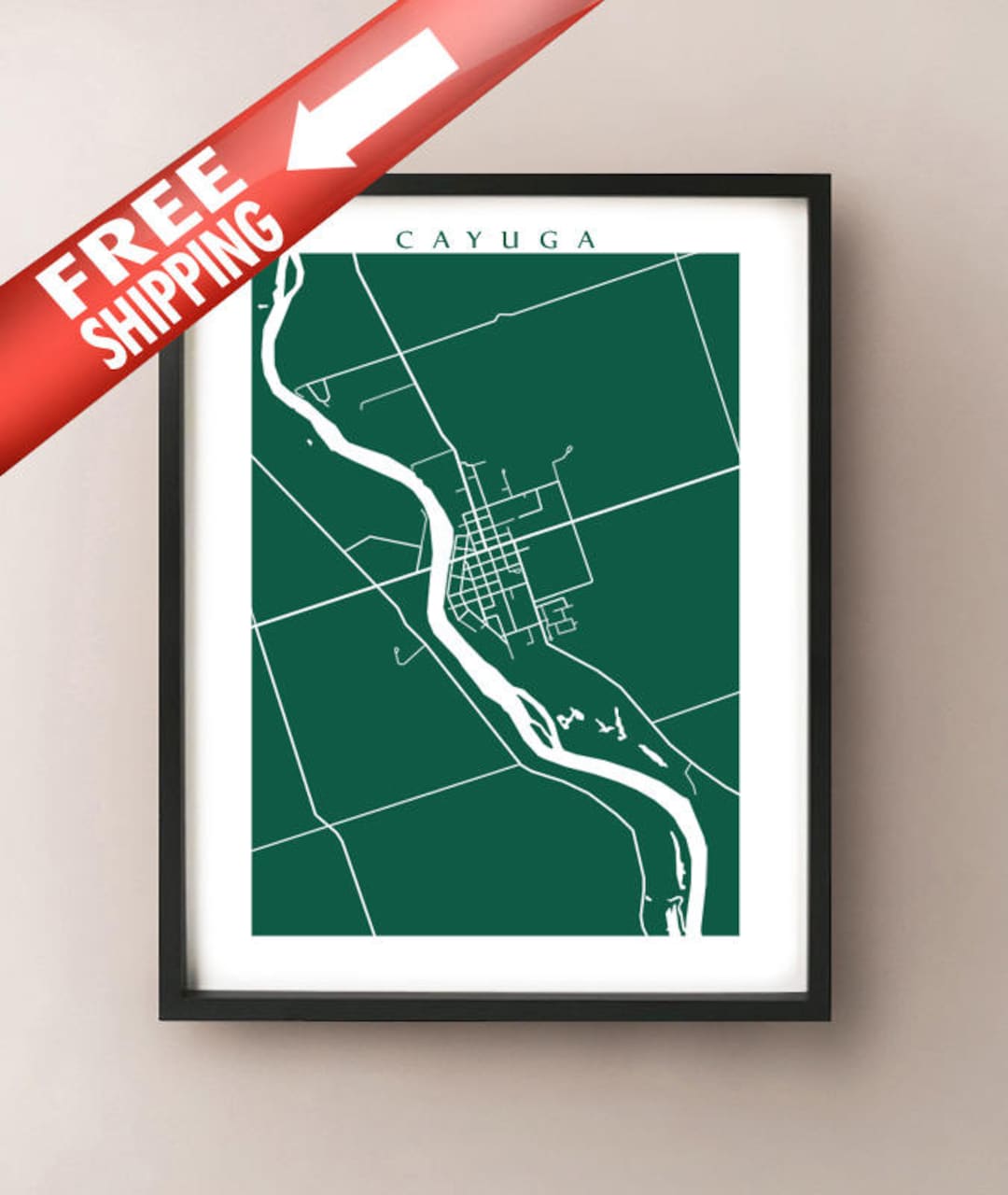 Cayuga, Ontario Map Print - Etsy