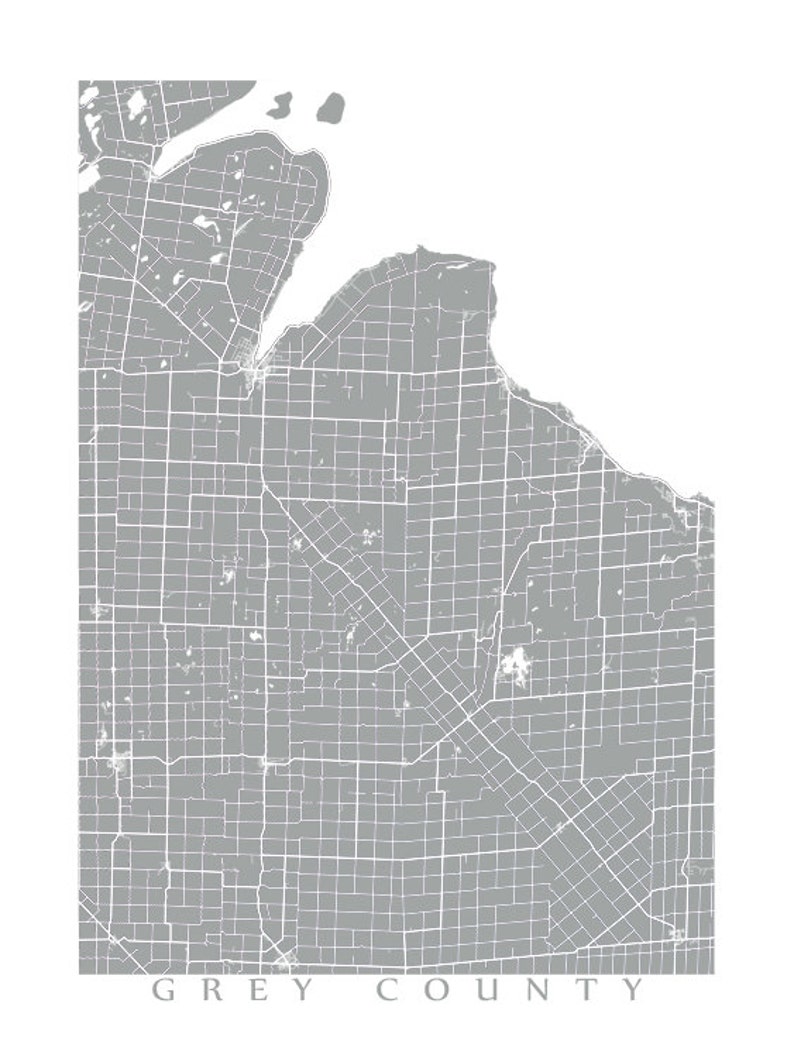 Grey County Map Print Ontario Art Canada Poster Choose - Etsy