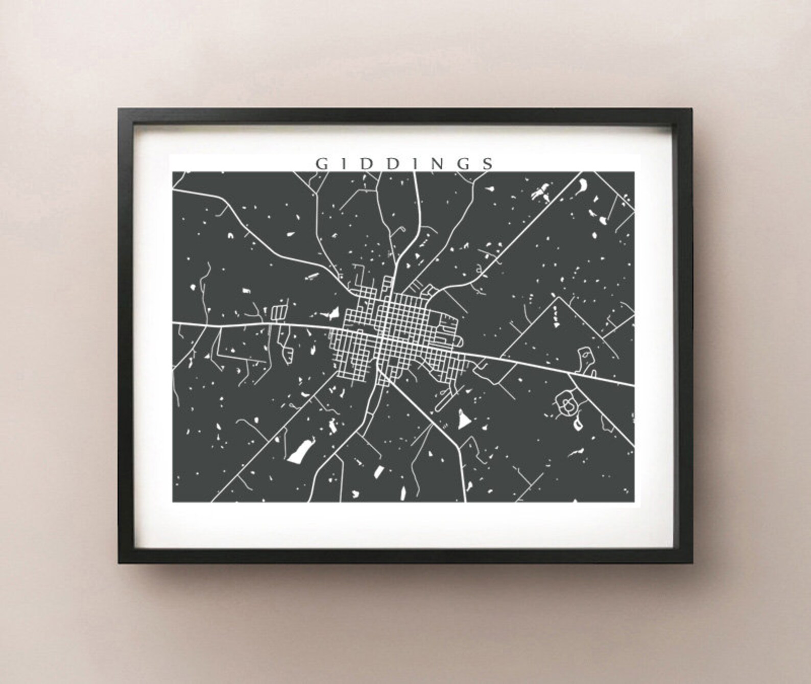 Giddings, TX Map Print - Lee, County, Texas Poster - Etsy