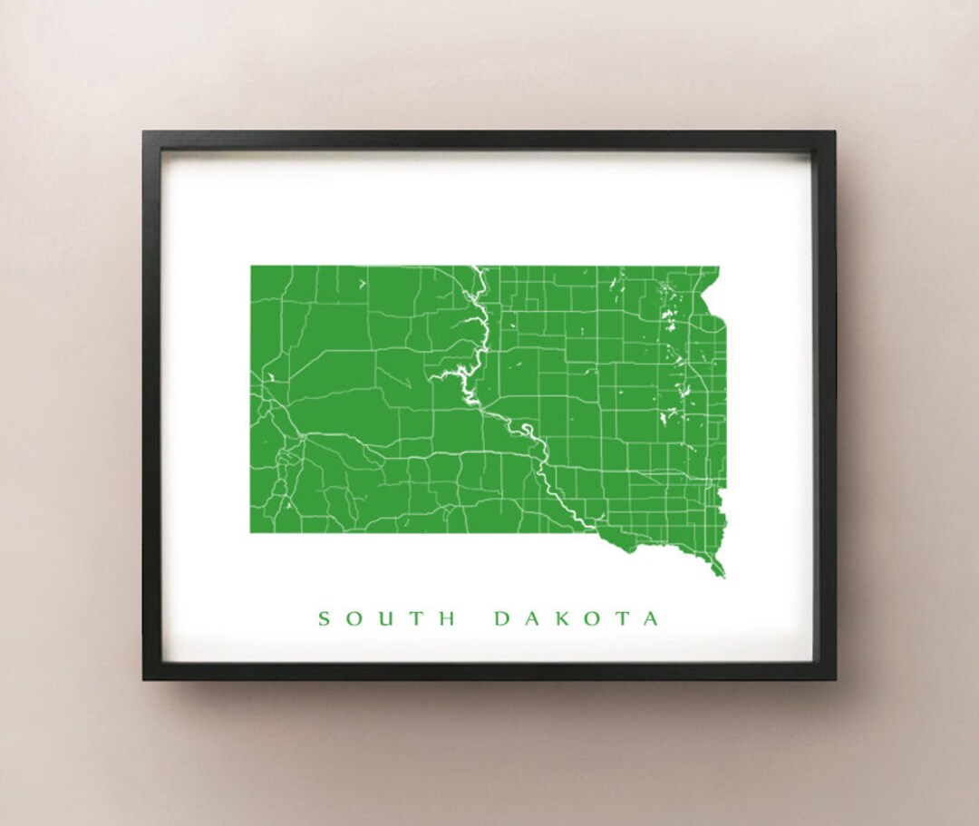 South Dakota Map - Custom Poster Print - Etsy