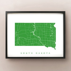 South Dakota Map - Custom Poster Print - Etsy