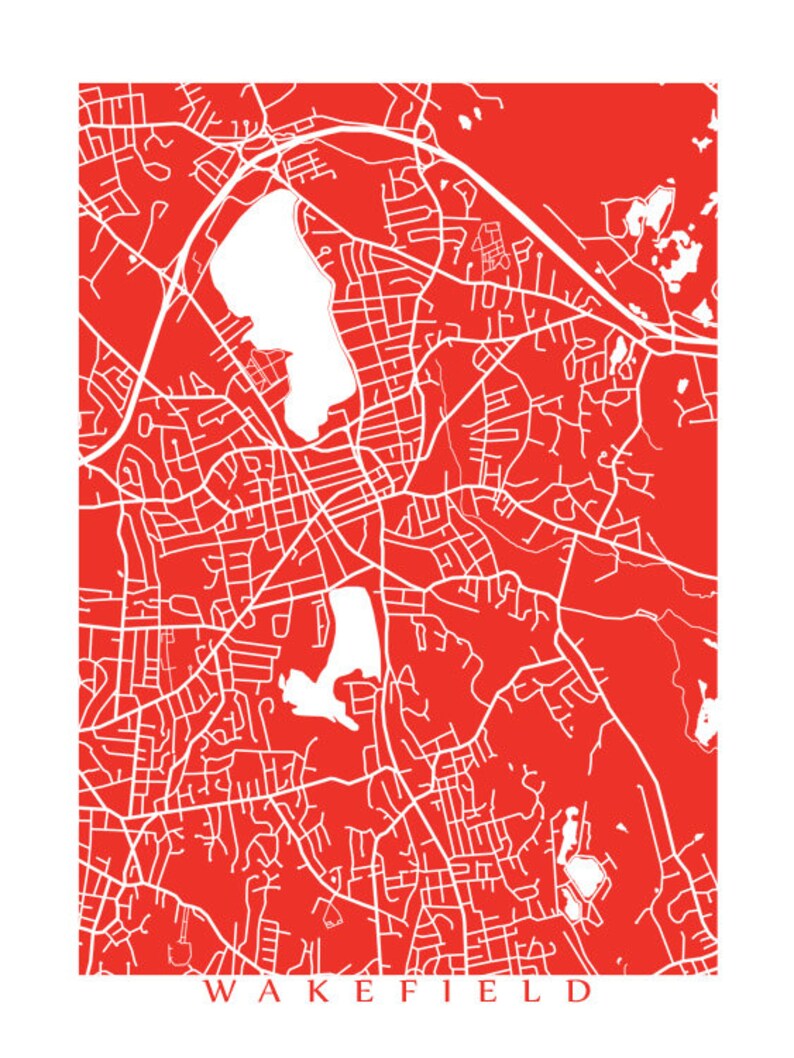 Wakefield Map Massachusetts Poster - Etsy