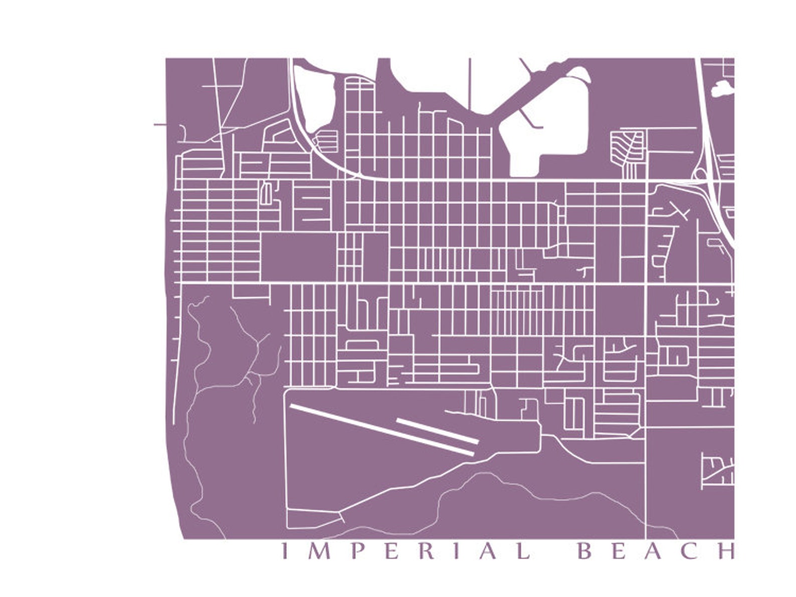 Imperial Beach Map Print San Diego Area Poster - Etsy