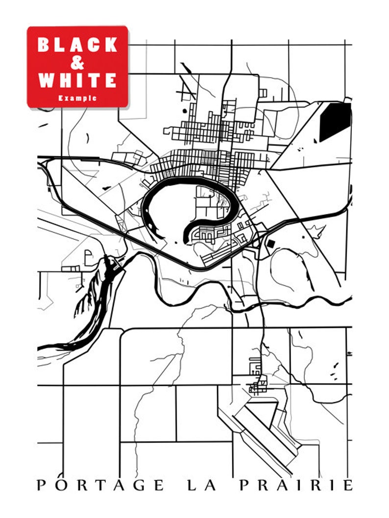 Portage La Prairie MB Map Print Manitoba Poster | Etsy