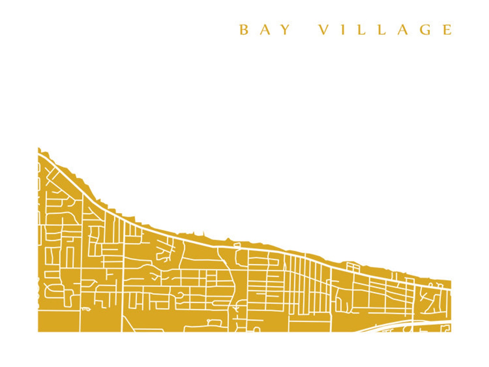 Bay Village Map - Ohio Poster Print - Etsy