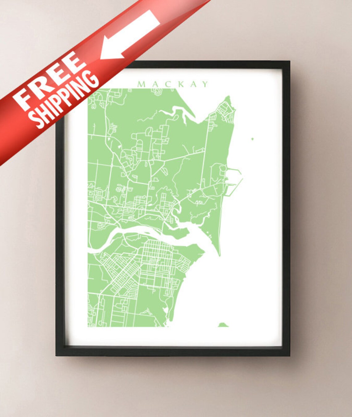 Mackay Map Print - Australia Poster Art - Etsy Canada