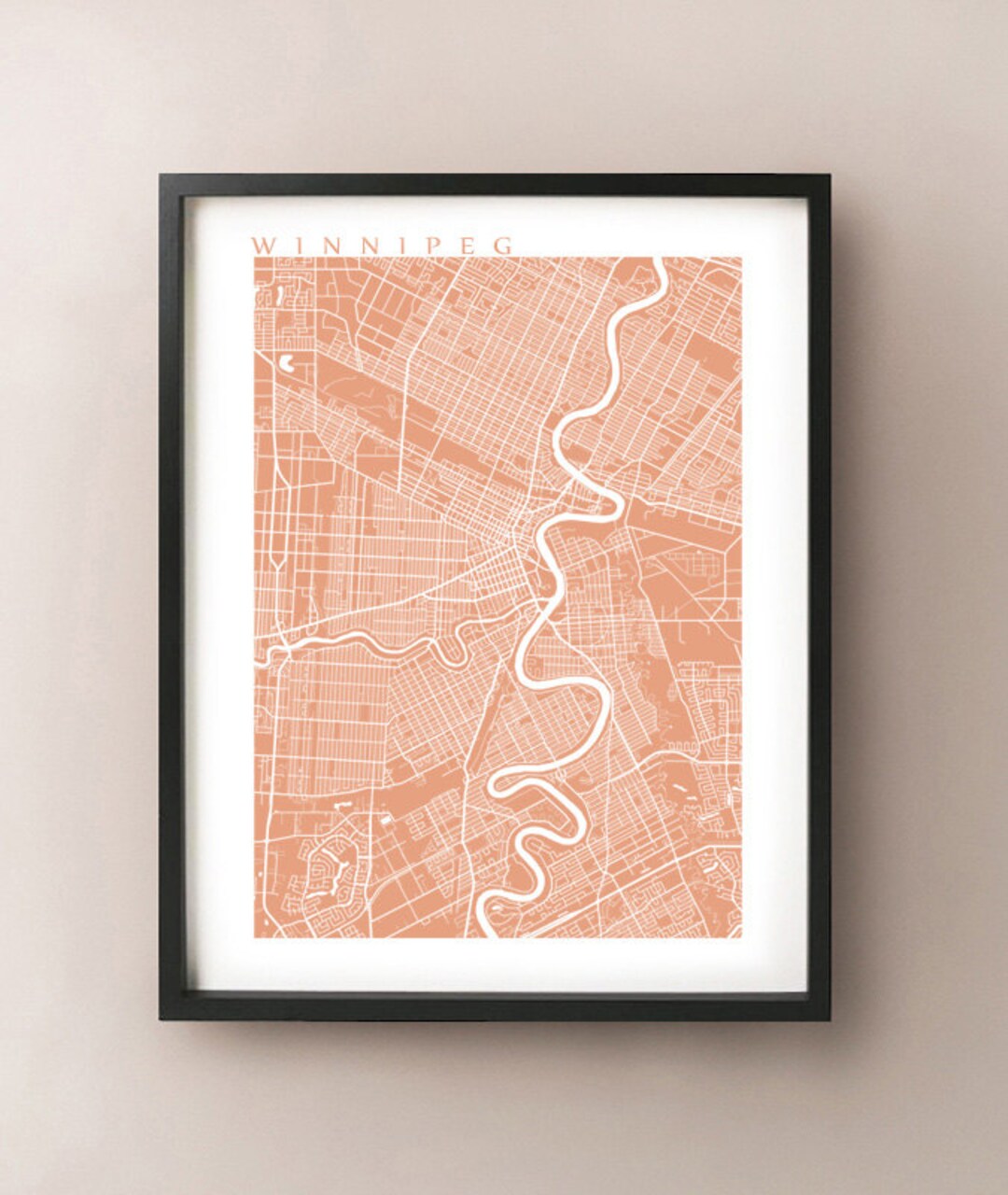 Winnipeg Map Print - Manitoba Poster - Etsy