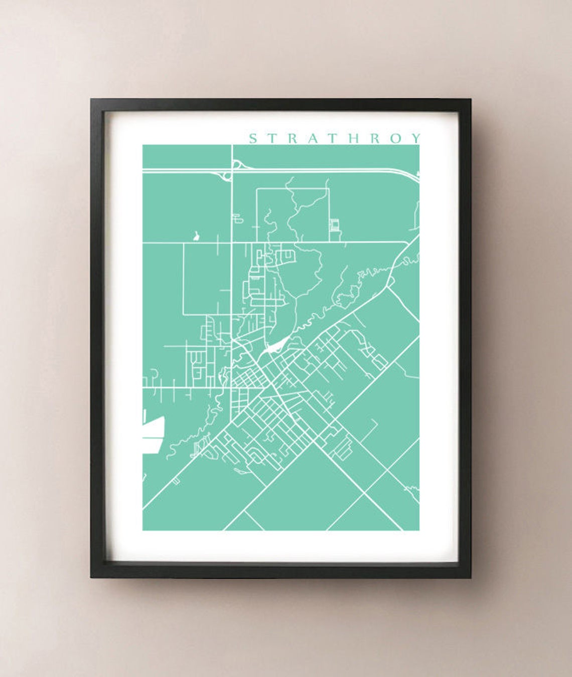 Strathroy ON Map Ontario Poster Art | Etsy