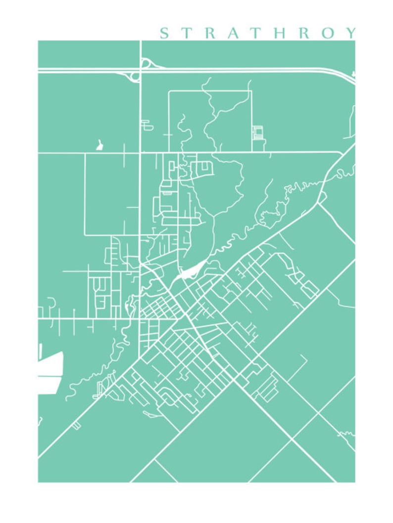 Strathroy, ON Map - Ontario Poster Art - Etsy