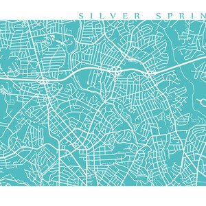 Silver Spring Map - Maryland, USA Art Poster Print - Etsy