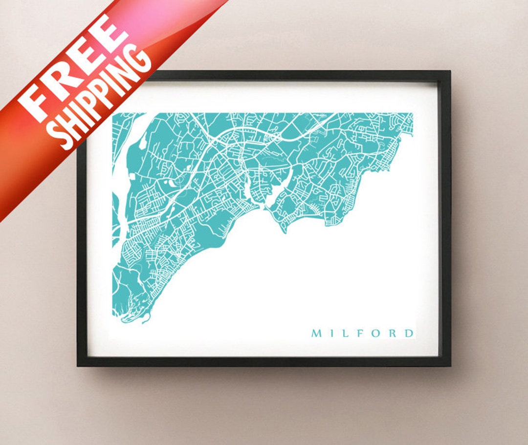 Milford, CT Map Print - Etsy