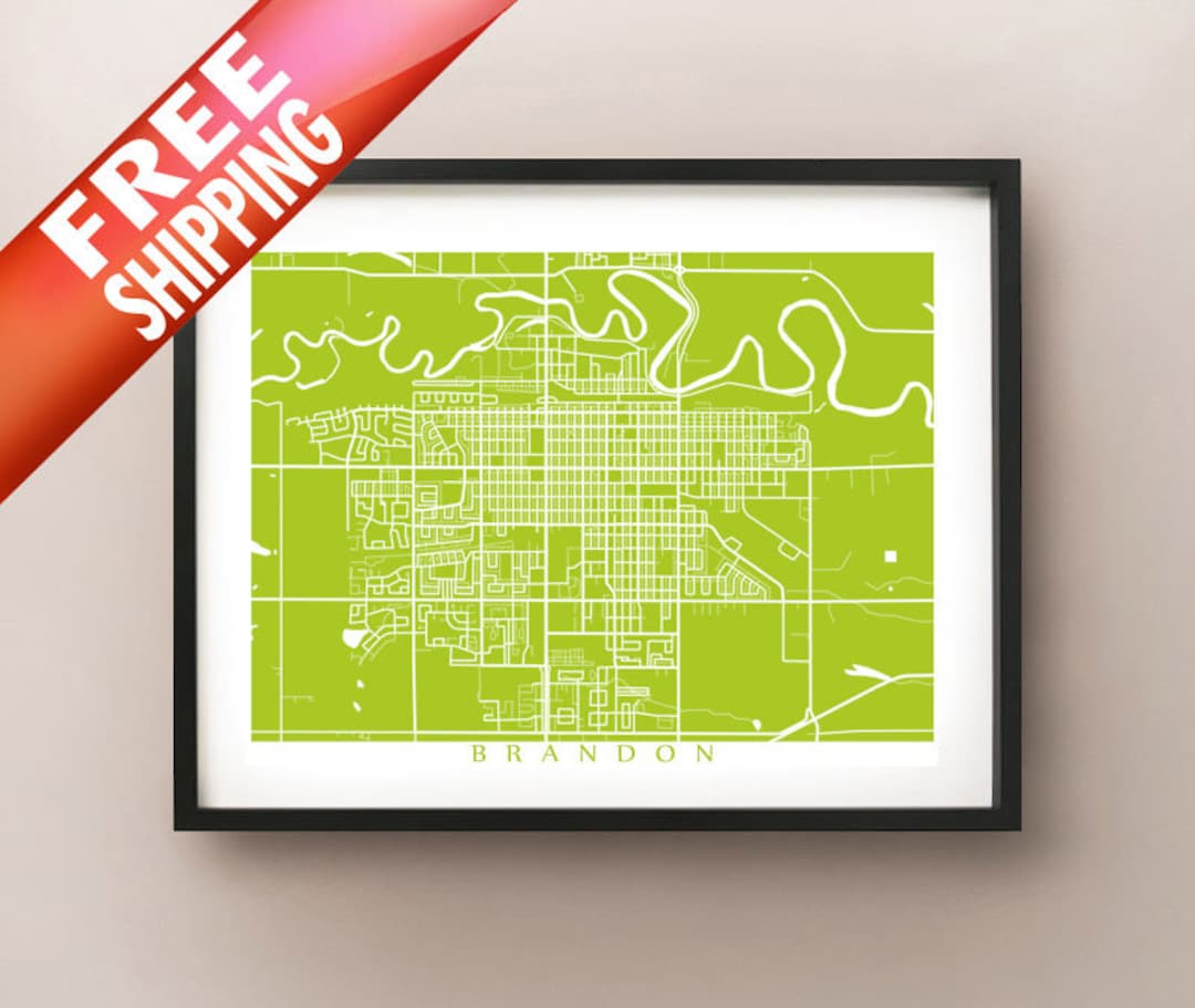 Brandon, MB Map Print - Manitoba Poster - Etsy