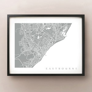 Eastbourne, East Sussex Map Print - UK Wall Art - England Poster - Etsy