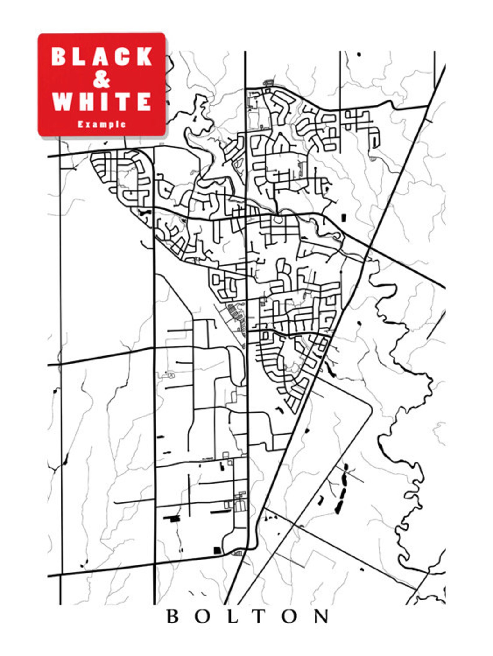 Bolton Map Ontario Poster Art - Etsy