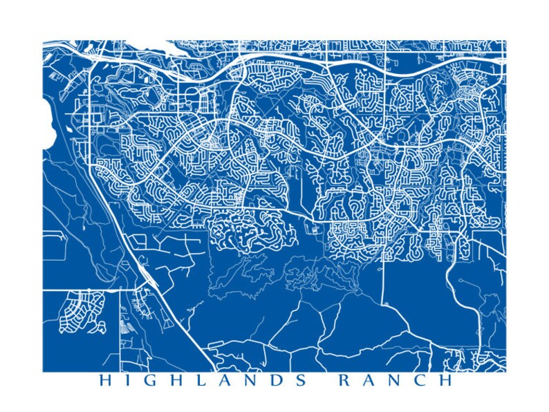 Highlands Ranch CO Map Print Colorado Poster - Etsy