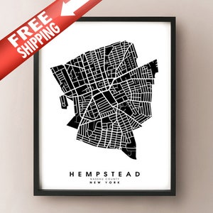 Hempstead, NY - City Limits Map Print - Etsy