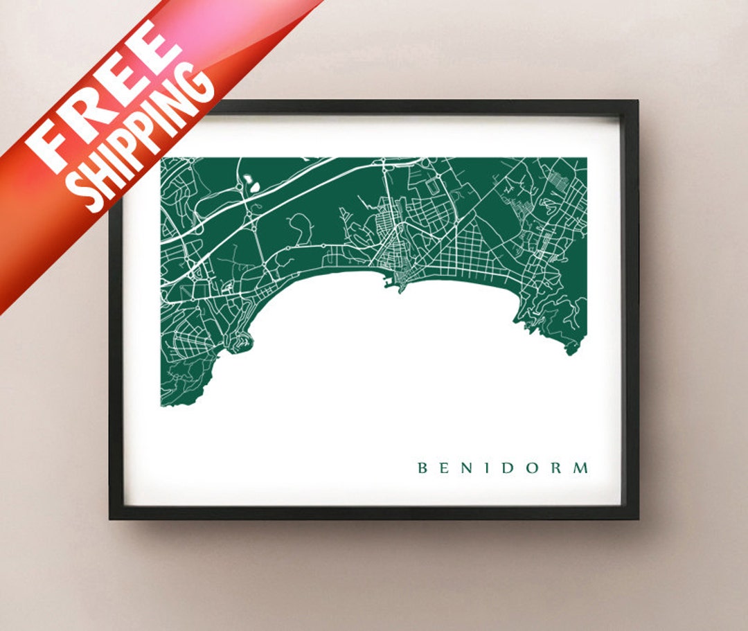 Benidorm Spain Map Print: Custom Color City Art - Etsy