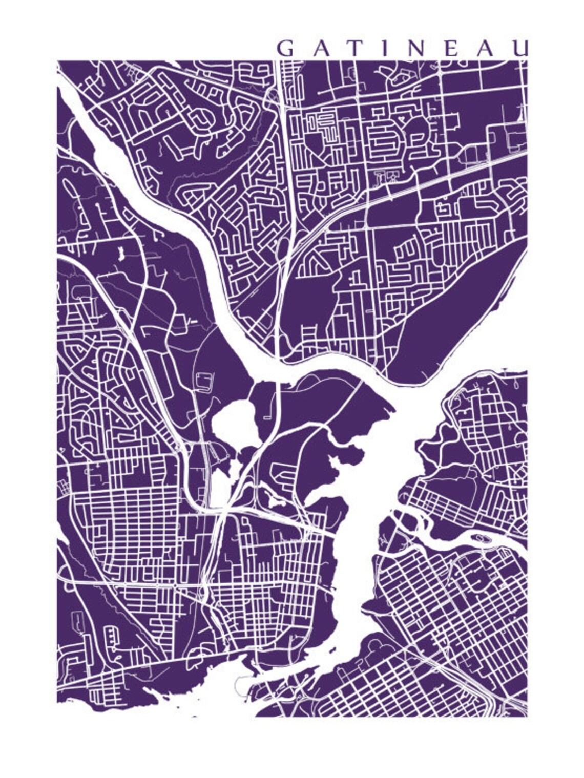 Gatineau Map Print - Etsy