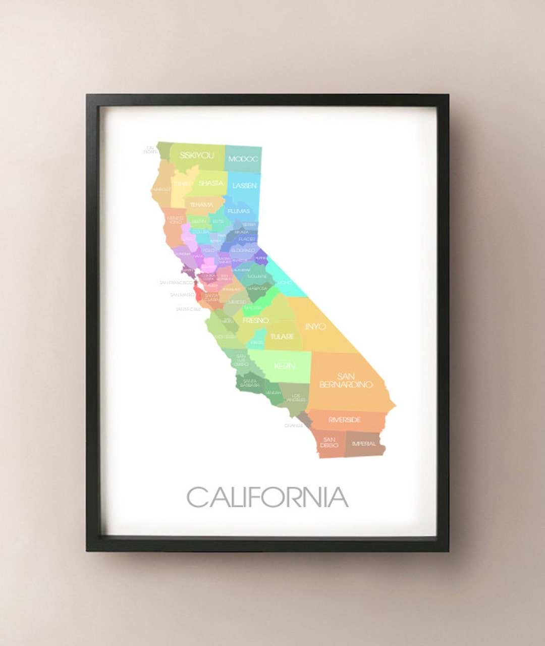California State Map - Custom Print - Etsy
