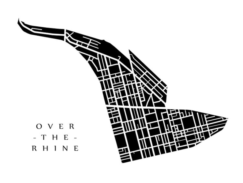 Over-the-rhine Neighborhood Map Print Cincinnati Ohio | Etsy