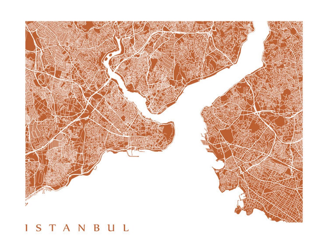 Istanbul Map Print - Turkey Poster - Etsy