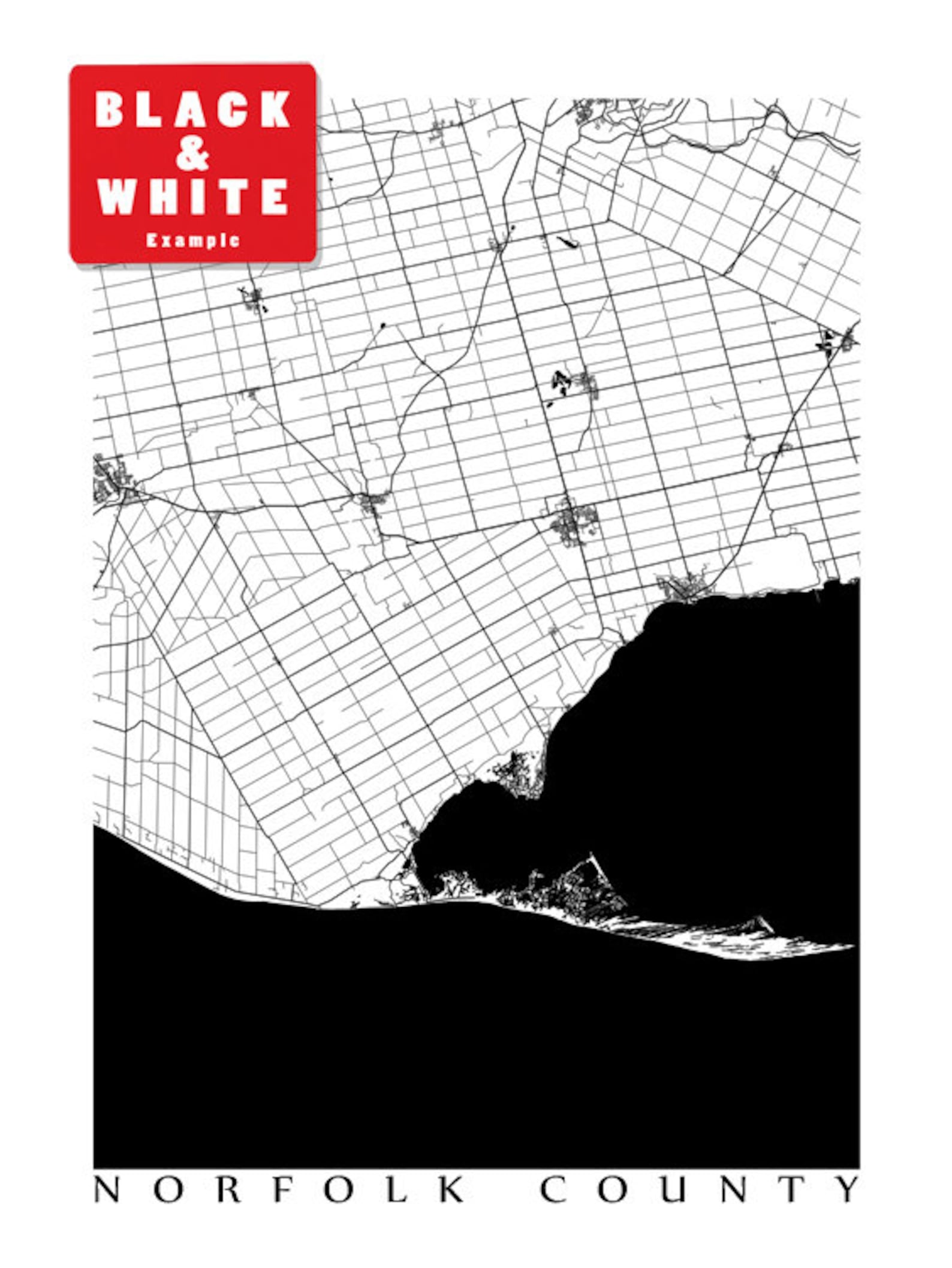 Norfolk County Ontario Map Print - Etsy