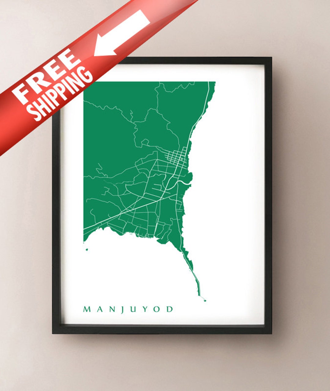 Manjuyod City Map - Philippines Poster Print - Etsy